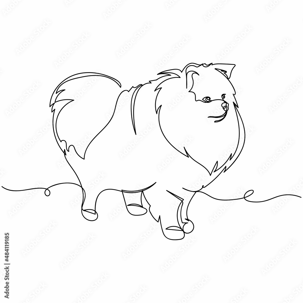 Continuous one simple single abstract line drawing of cute beautiful ...