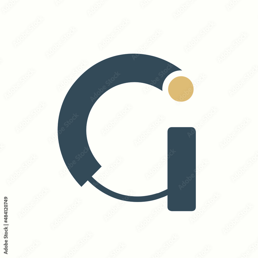 GI monogram logo.Letter g, letter i typographic icon.Lettering sign ...