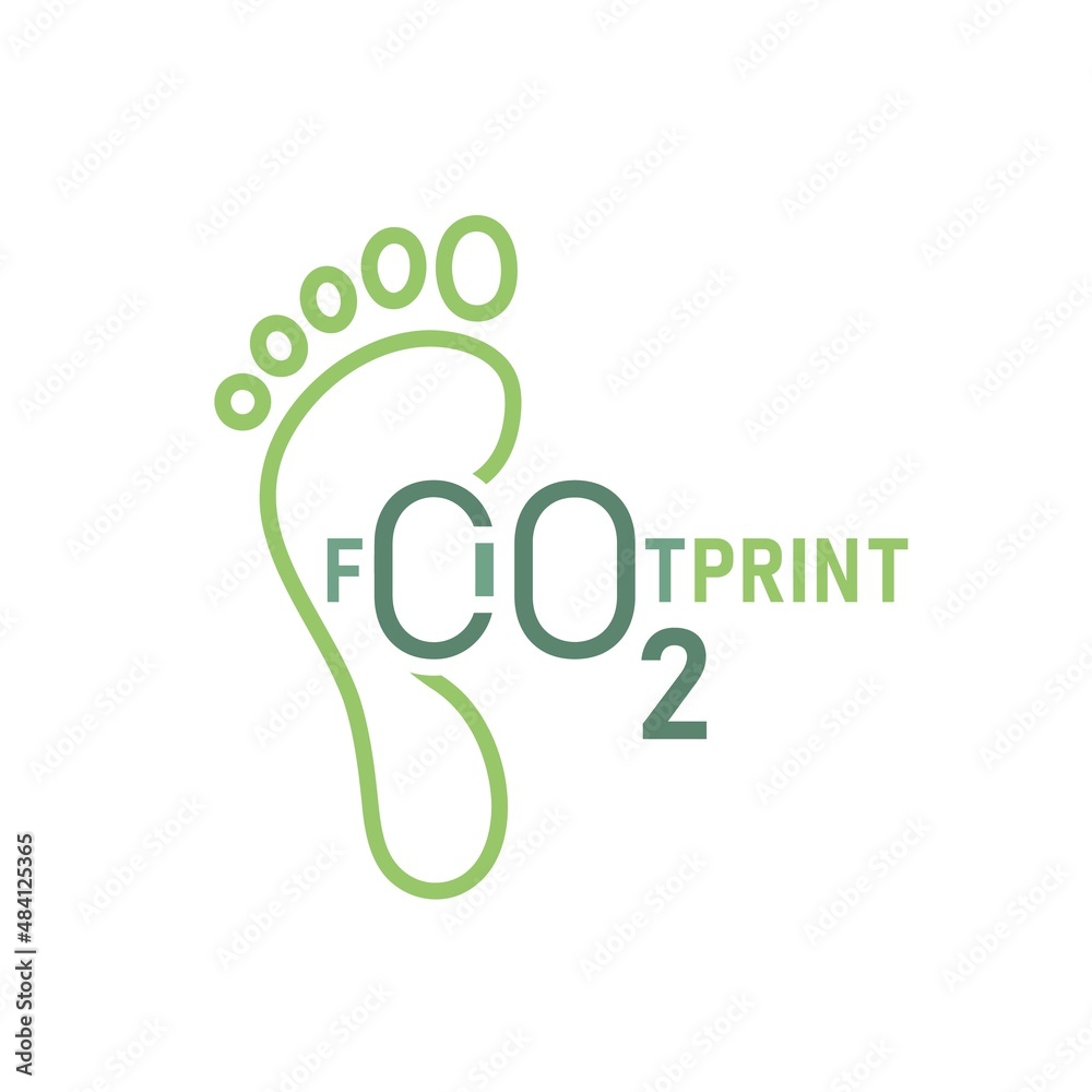 Carbon footprint. Ecology, global warming symbol. Editable vector ...