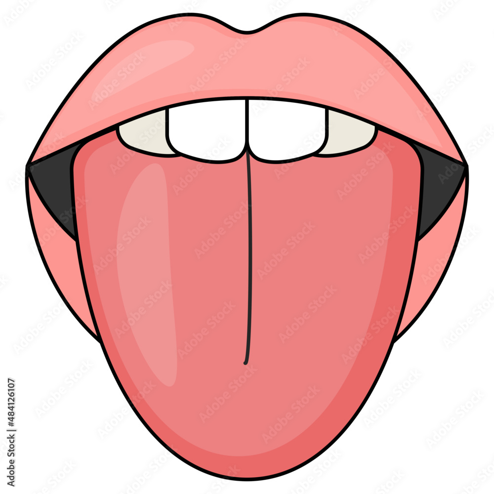 Taste buds on human tongue and Teeth Concept Vector color Icon Design ...
