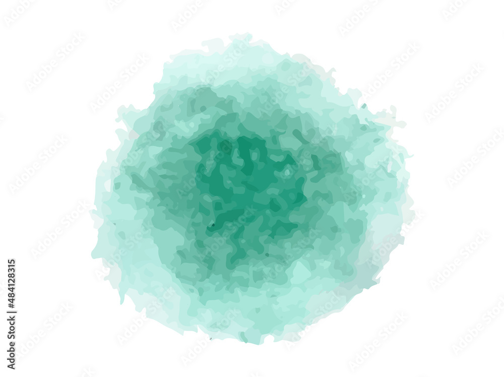 Green blue watercolor wet wash splash background. Vector illustration ...