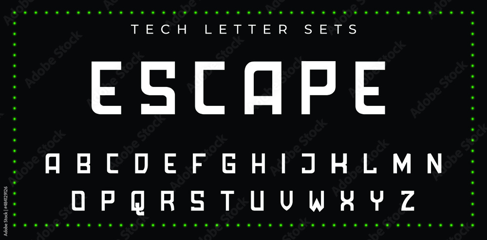 ESCAPE Bold Minimal tech font letter set. Luxury vector typeface ...
