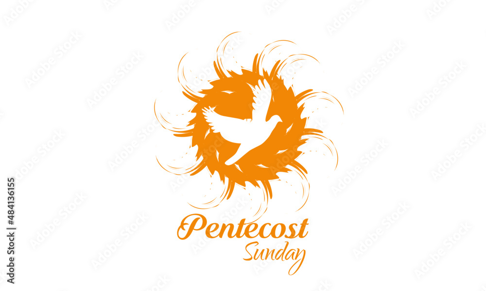 Pentecost poster design for print or use as card, flyer or T shirt ...