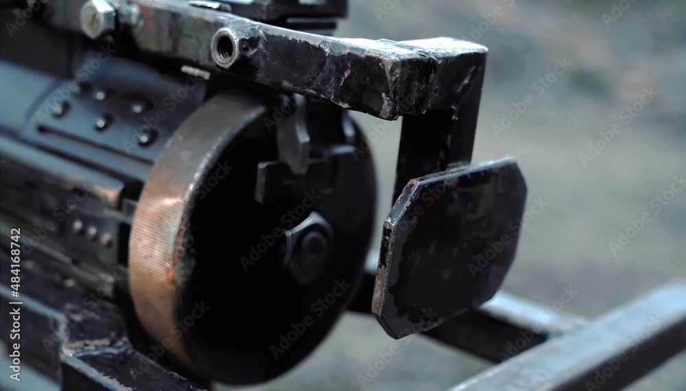 Vladimirov heavy machine gun. Photo series. Machine gun trigger Stock ...