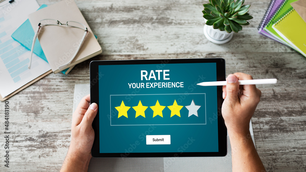 Rate customer experience review. Service and Customer satisfaction ...