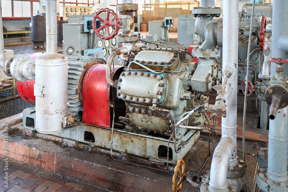 Ammonia refrigerant compressor as interior element of chemical ...