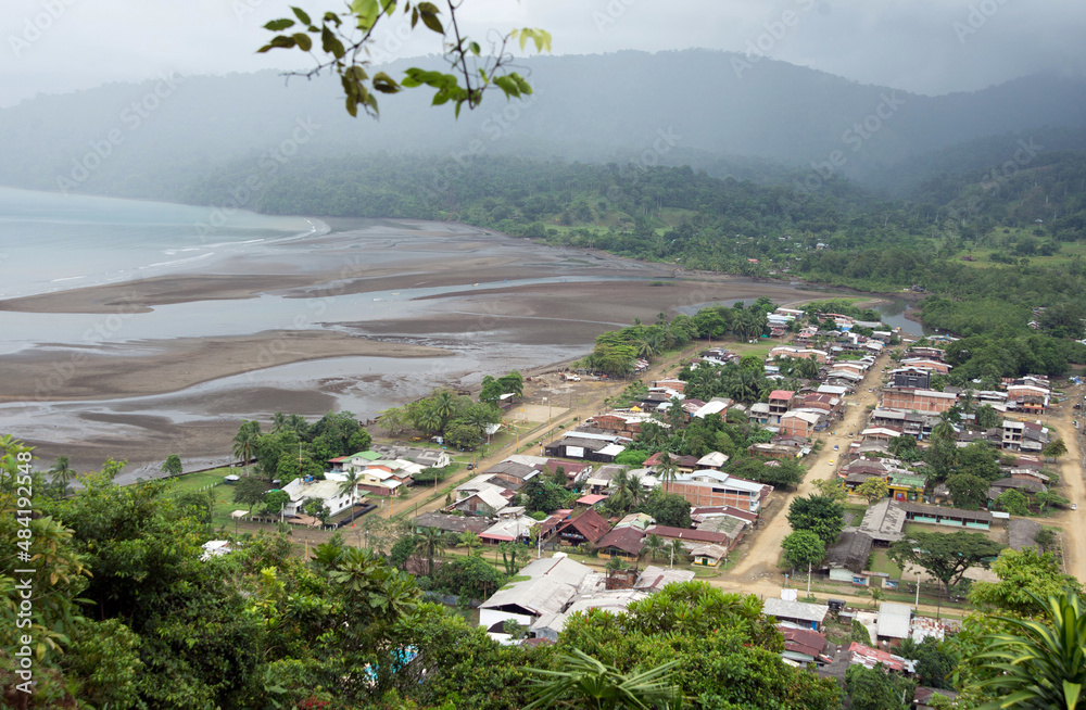 Bahia Solano.Beautiful view of the beach on the Pacific Ocean coast in ...