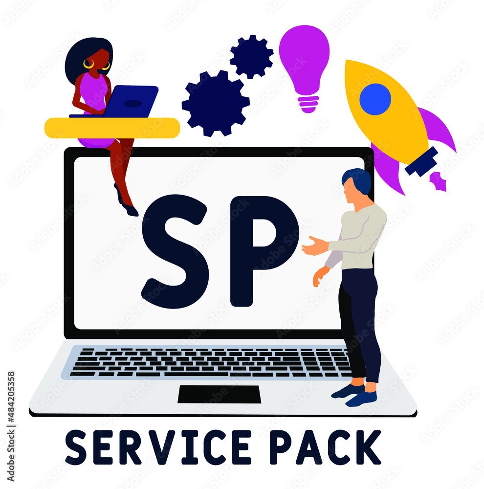 SP - Service Pack acronym. business concept background. vector ...