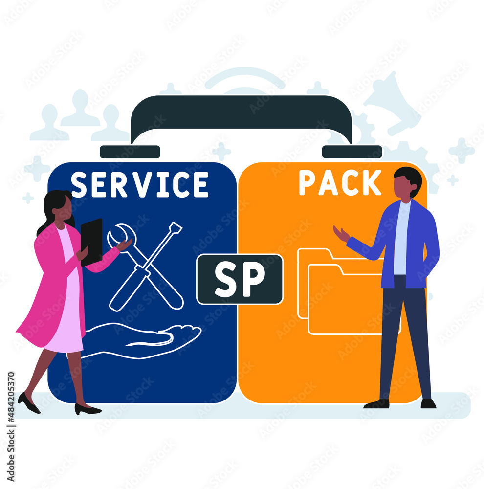 SP - Service Pack acronym. business concept background. vector ...