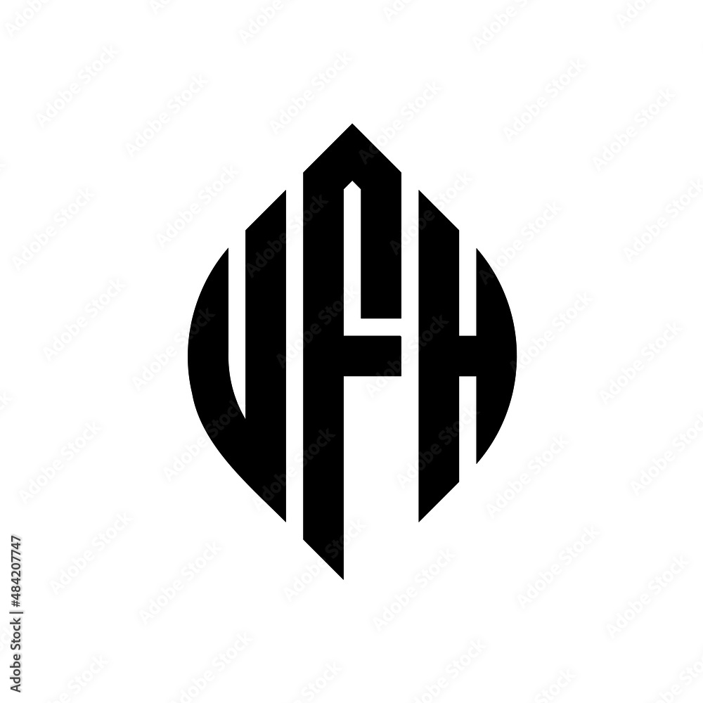 UFH circle letter logo design with circle and ellipse shape. UFH ...