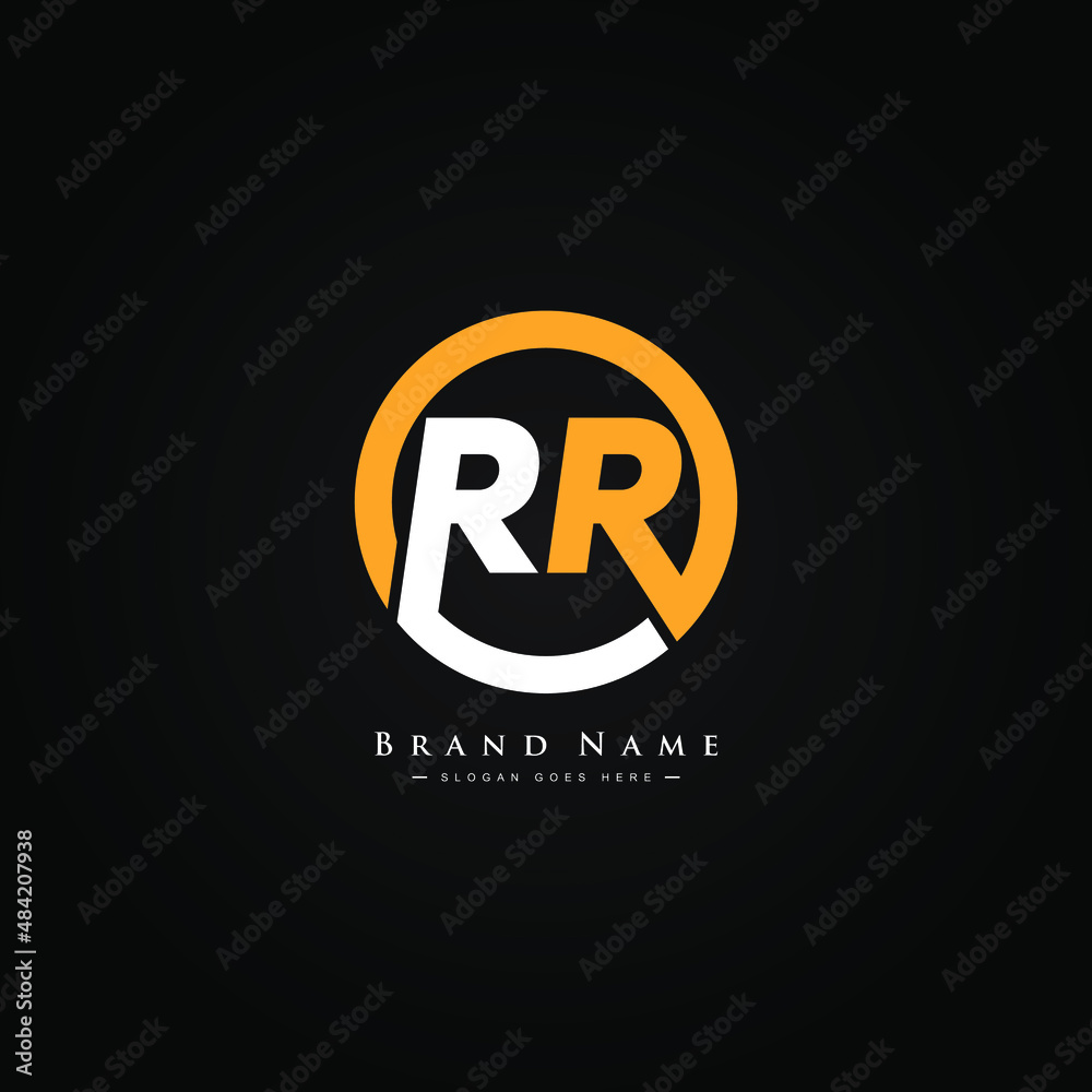 Initial Letter RR Logo - Simple Business Logo for Alphabet R Stock ...