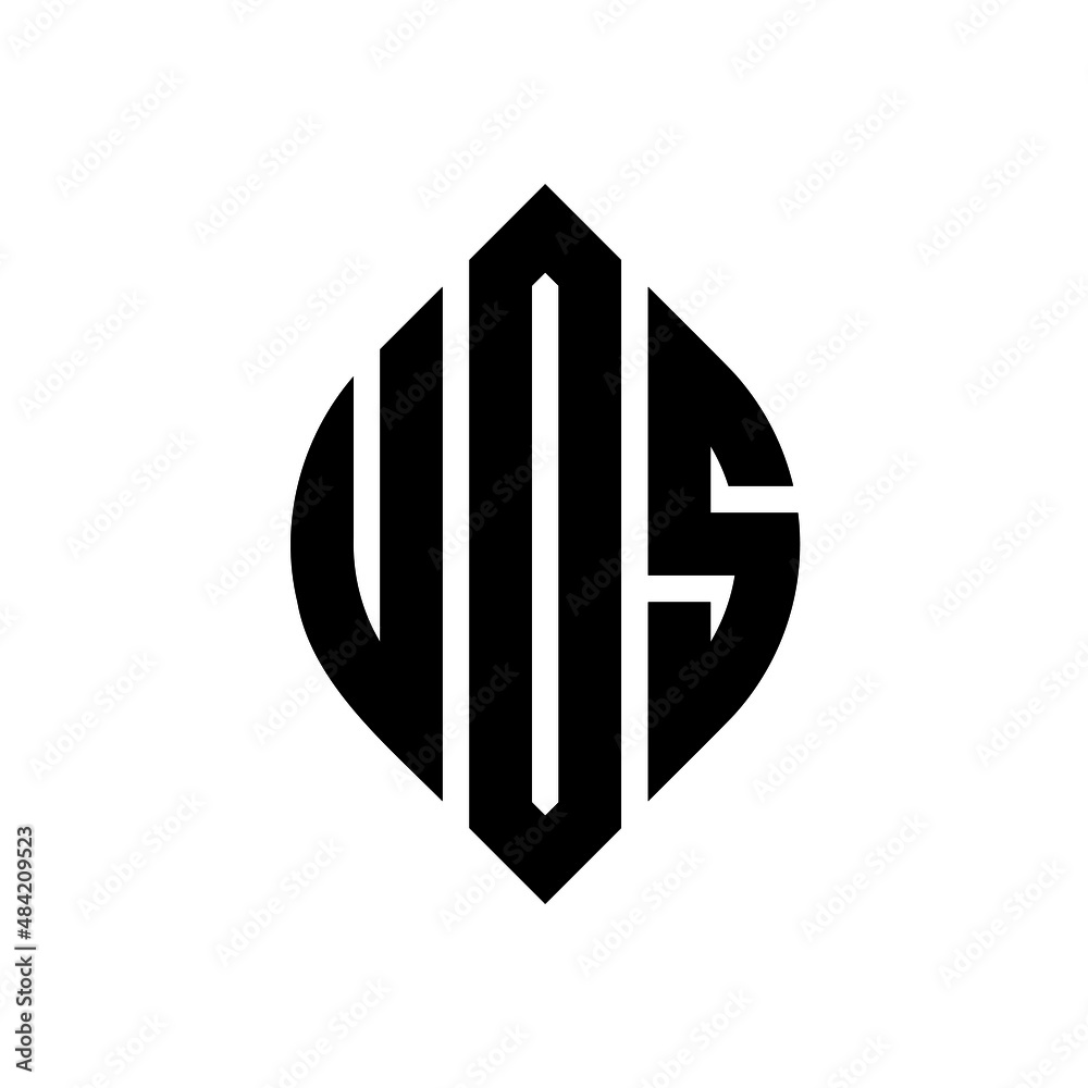UOS circle letter logo design with circle and ellipse shape. UOS ...