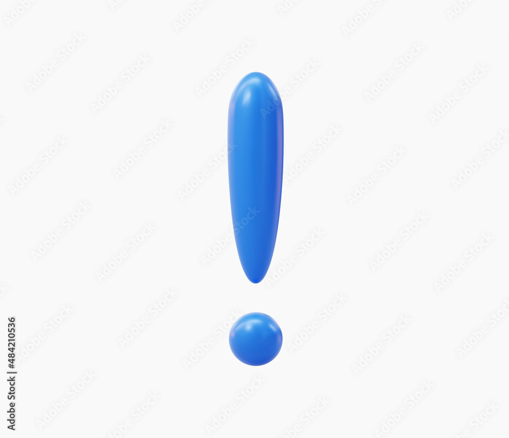 3D Realistic blue warning sign vector illustration. Stock Vector ...