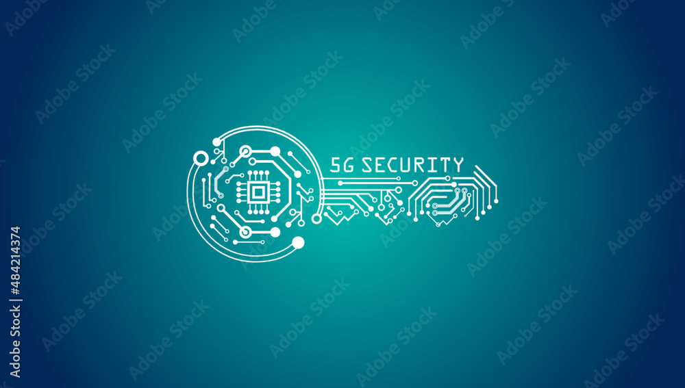 5G network security secure key Stock Vector | Adobe Stock