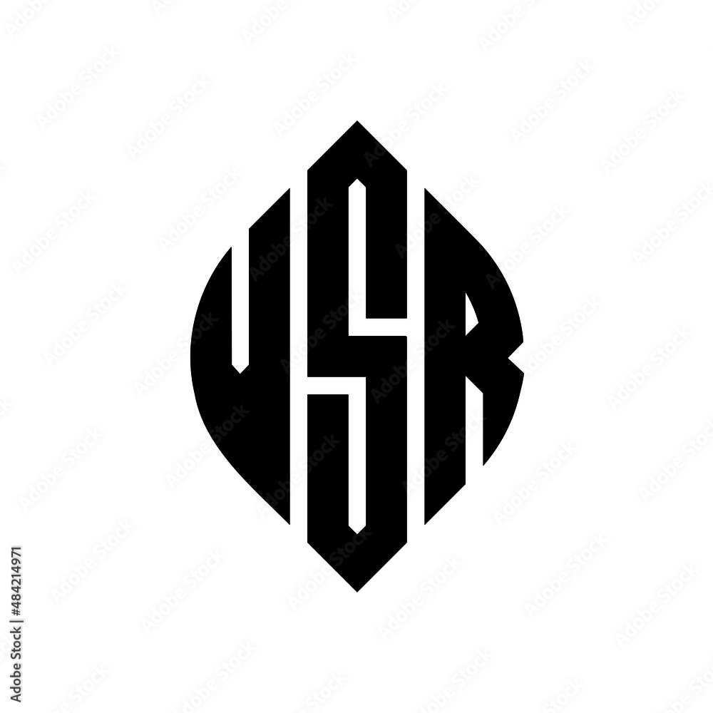VSR circle letter logo design with circle and ellipse shape. VSR ...