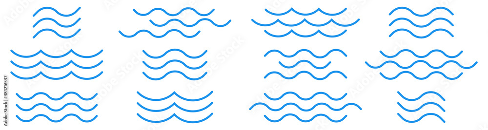 Wave icon set simple design Stock Vector | Adobe Stock