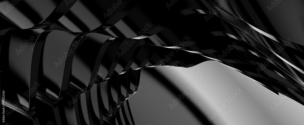 Abstract Dynamic Black Background with Various Shape Design. Usable for ...