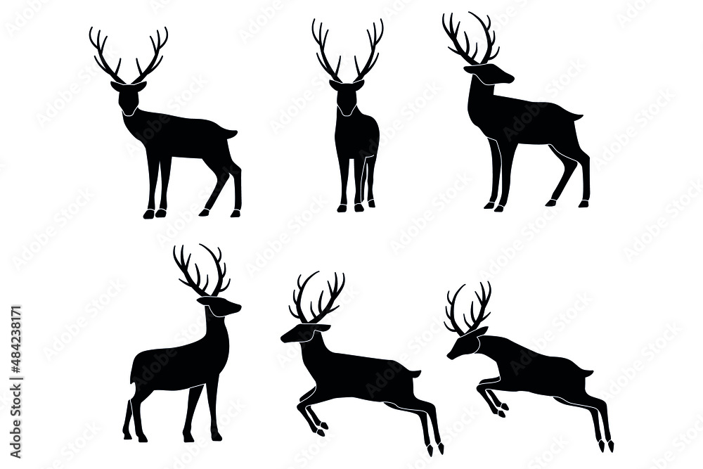 Vector deer, vector deer christmas decoration Stock Vector | Adobe Stock