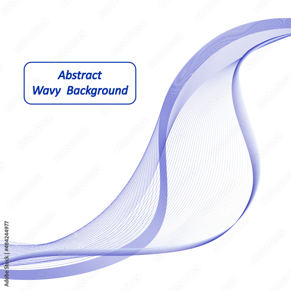 Blue wave swirl swoosh, air wind transparent flying veil, dynamic curve ...