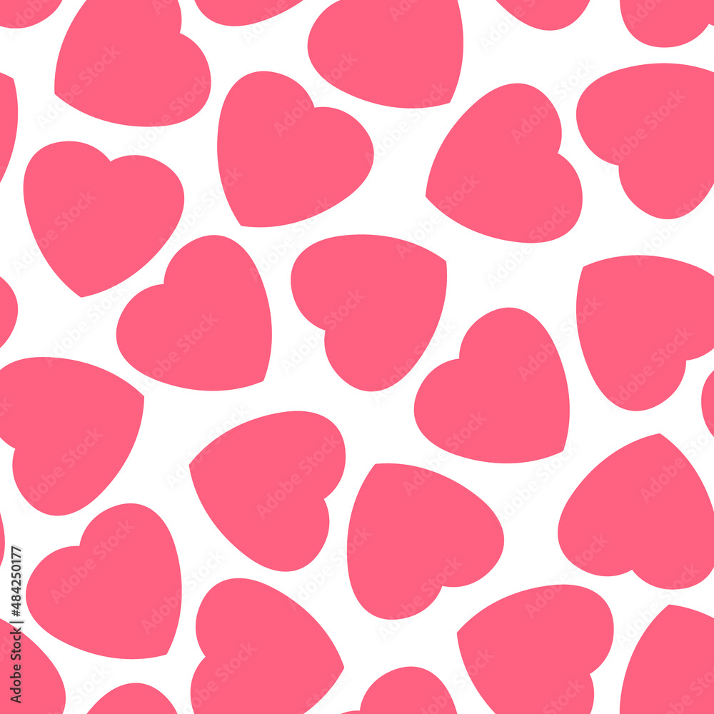Seamless vector background of small pink hearts. Vector design for the ...