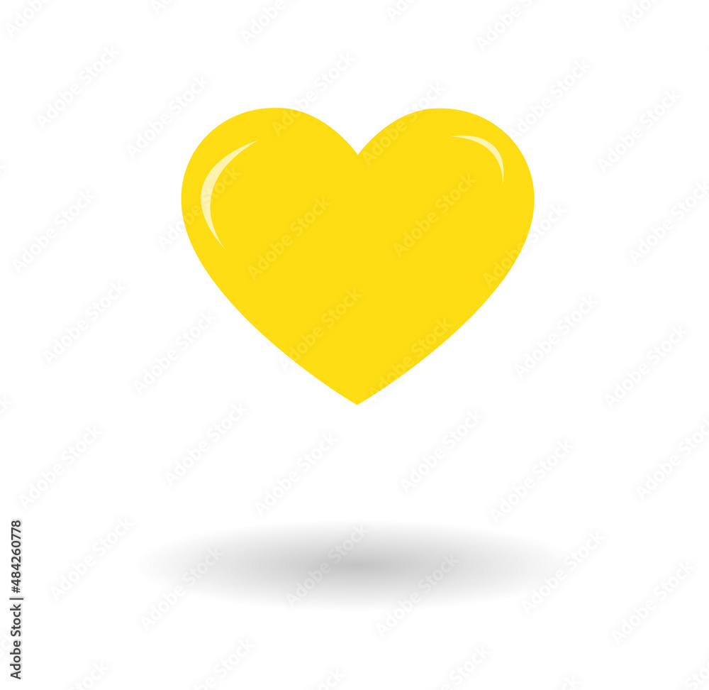 Vector icon of a yellow heart, love symbol flat style graphics Stock ...