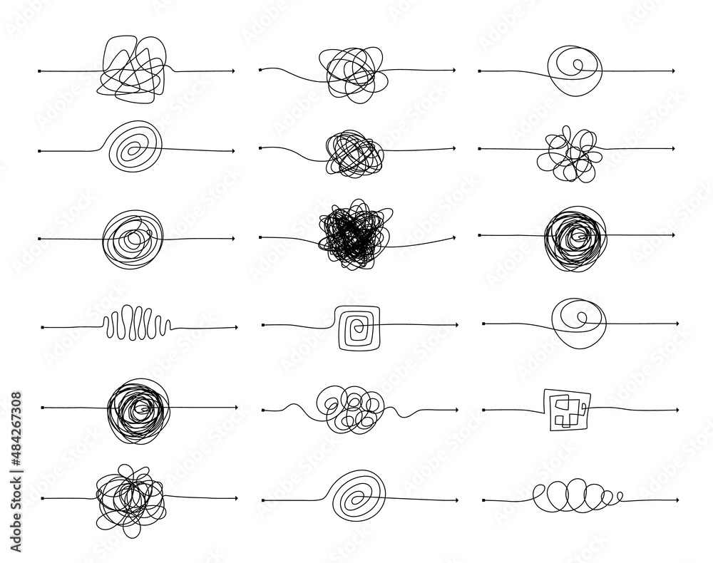 Confused Complicated Way, Chaos or Problem Concept Stock Vector | Adobe ...