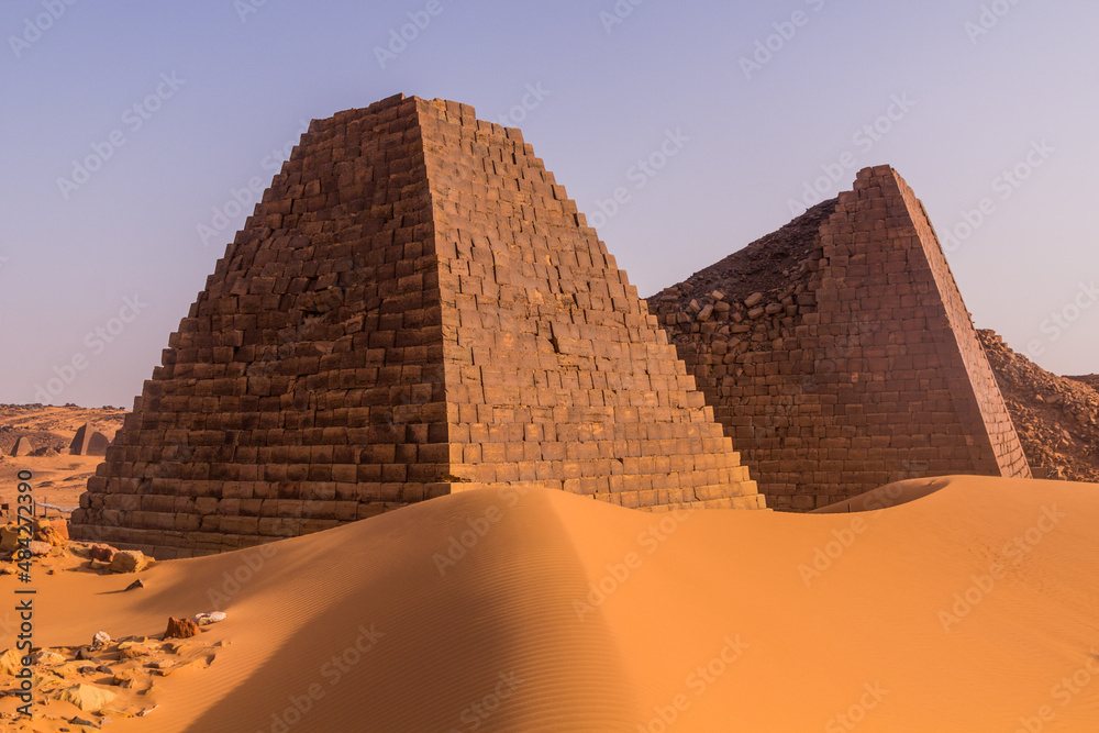 Meroe pyramids located in Sahara desert, Sudan Stock Photo | Adobe Stock