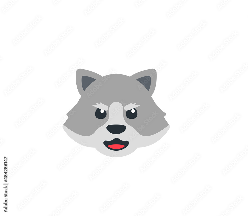 Wolf face vector isolated icon. Emoji illustration. Wolf vector ...
