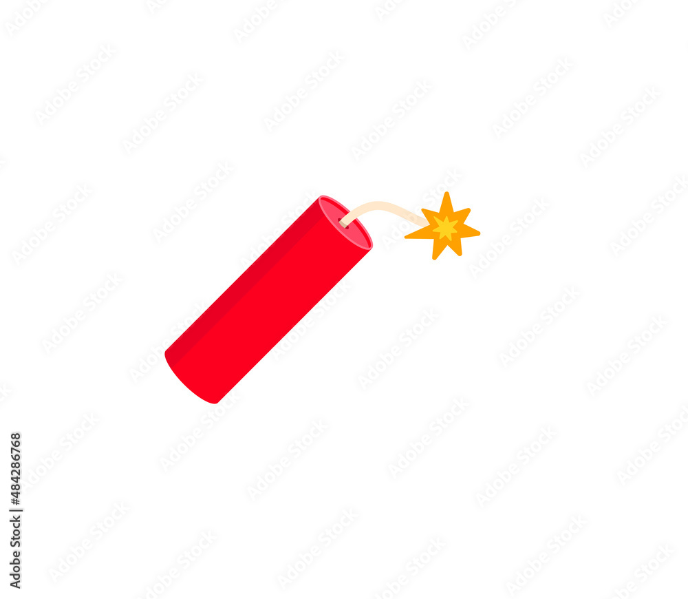 Firecracker vector isolated icon. Emoji illustration. Dynamite vector ...