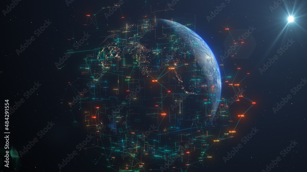 Global technology networks using cybersecurity big data connectivity ...