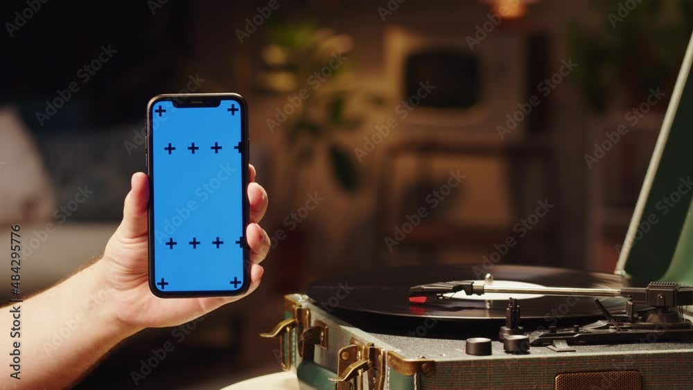 Vinyl record close-up. Vintage old vinil black phonograph spinning ...