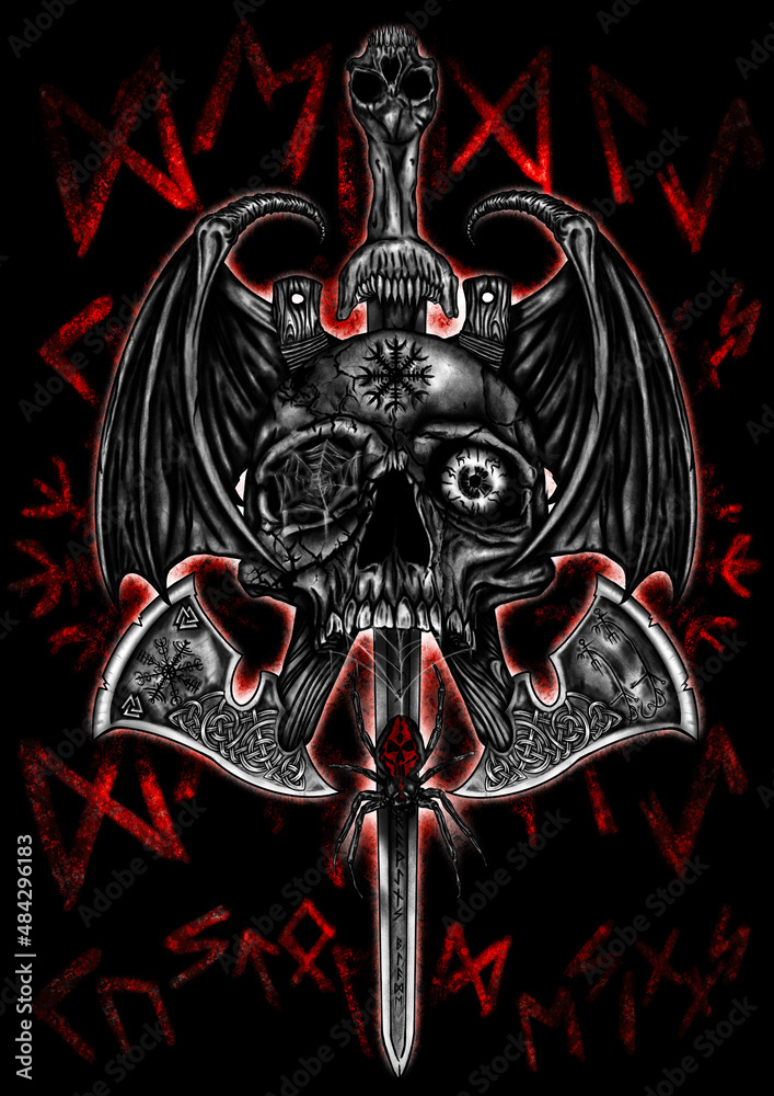 Odin Skull Stock Illustration | Adobe Stock