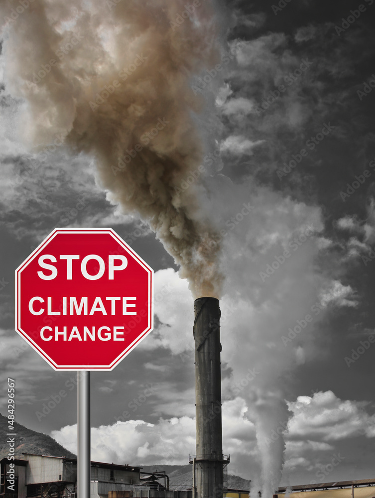 Tull sugar mill Austalia and stop climate change sign Stock Photo ...