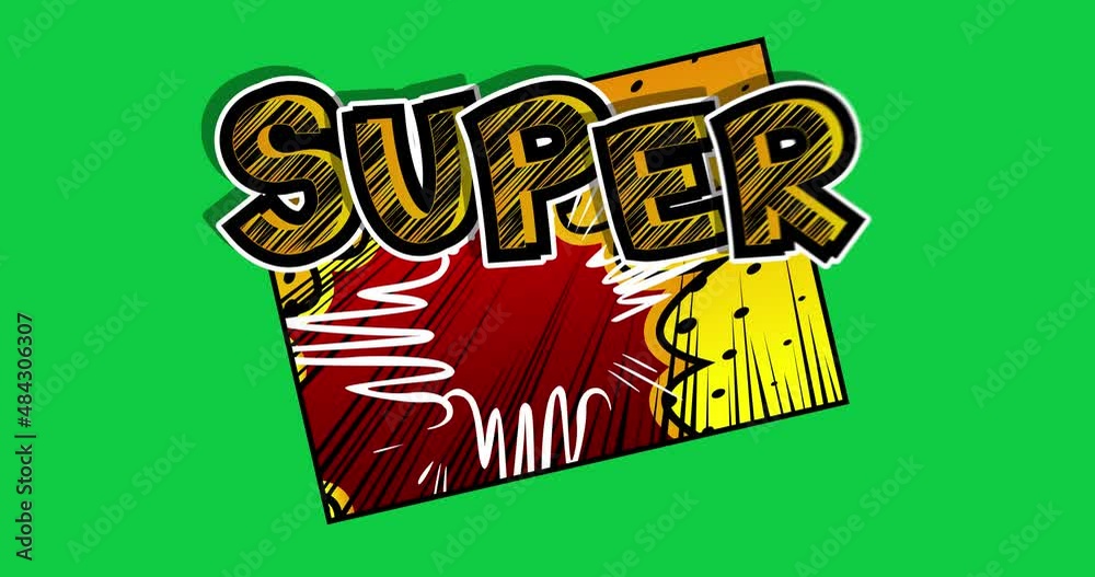 Super Feedback. Motion poster. 4k animated Comic book word text moving ...