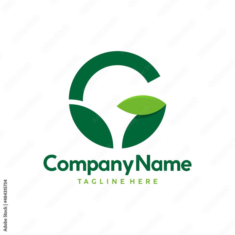 g leaf vector logo, green letter g logo design template Stock Vector ...