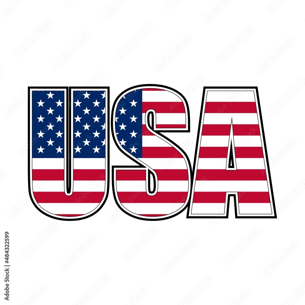 USA flag font vector graphics Stock Vector | Adobe Stock