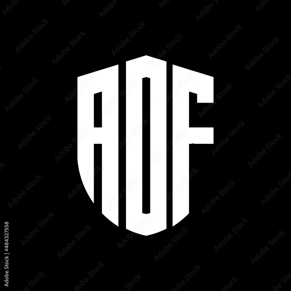 ADF letter logo design. ADF modern letter logo with black background ...