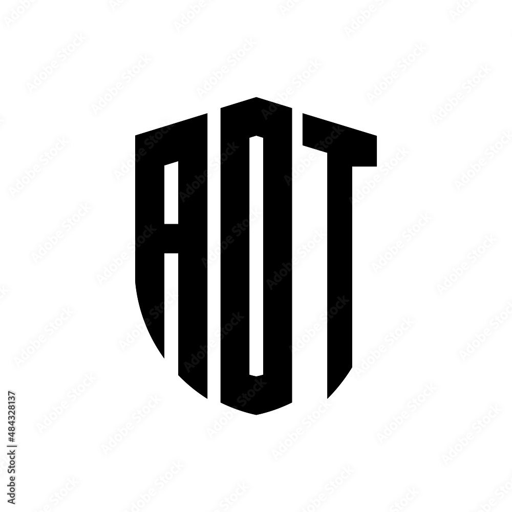 ADT letter logo design. ADT modern letter logo with black background ...