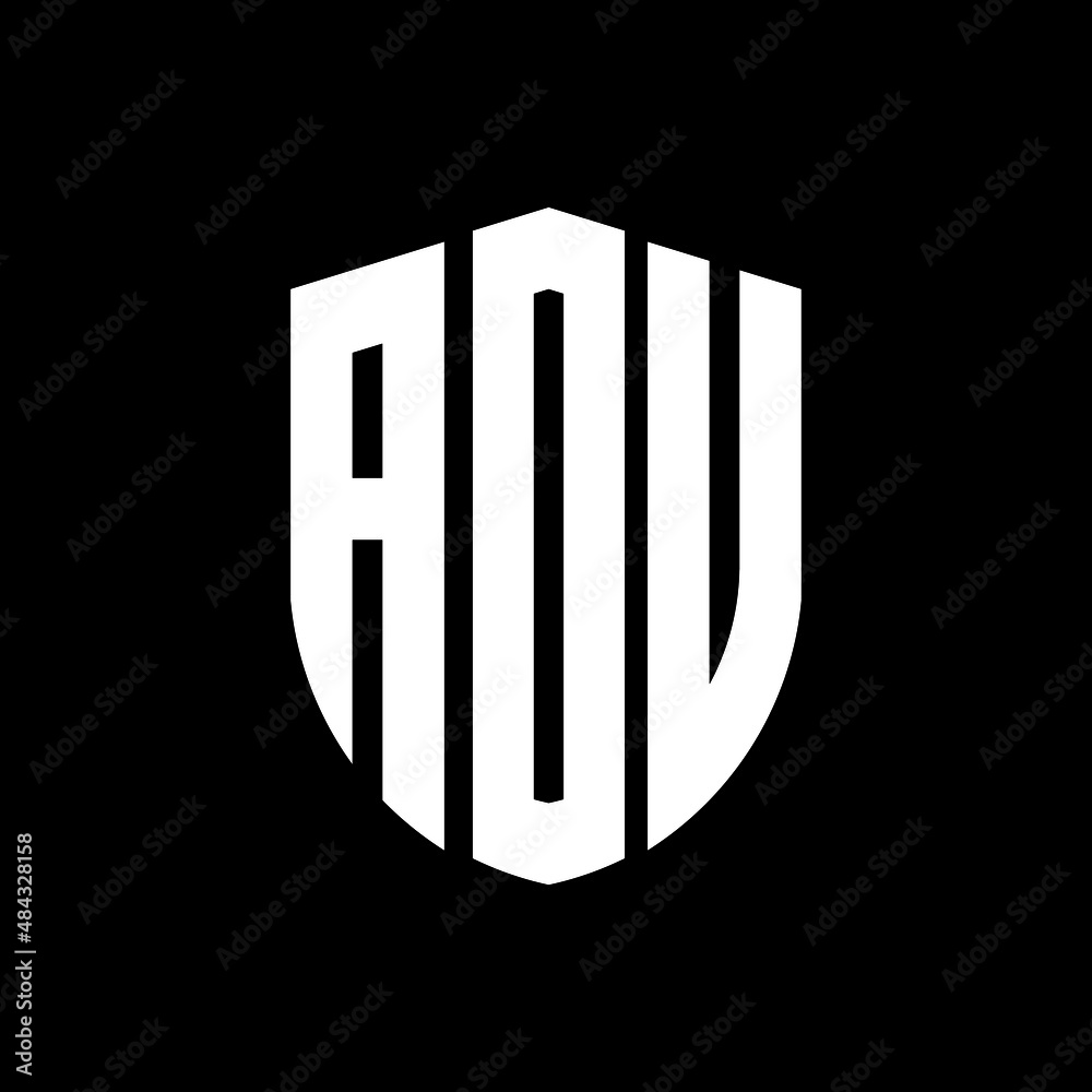 ADU letter logo design. ADU modern letter logo with black background ...