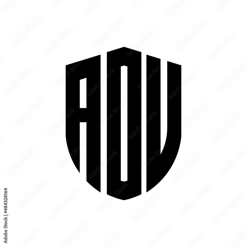 ADU letter logo design. ADU modern letter logo with black background ...