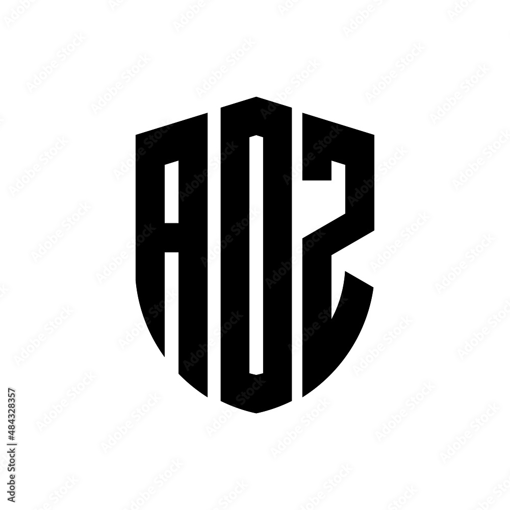 ADZ letter logo design. ADZ modern letter logo with black background ...