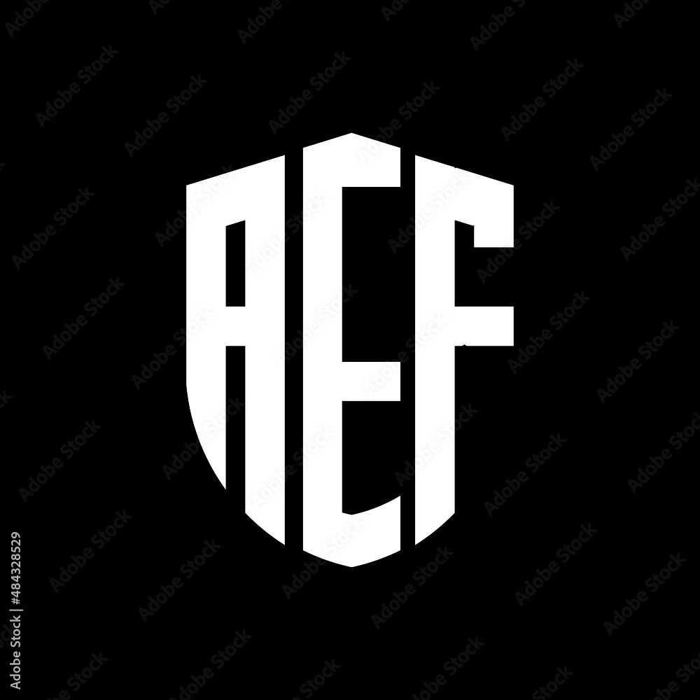 AEF letter logo design. AEF modern letter logo with black background ...