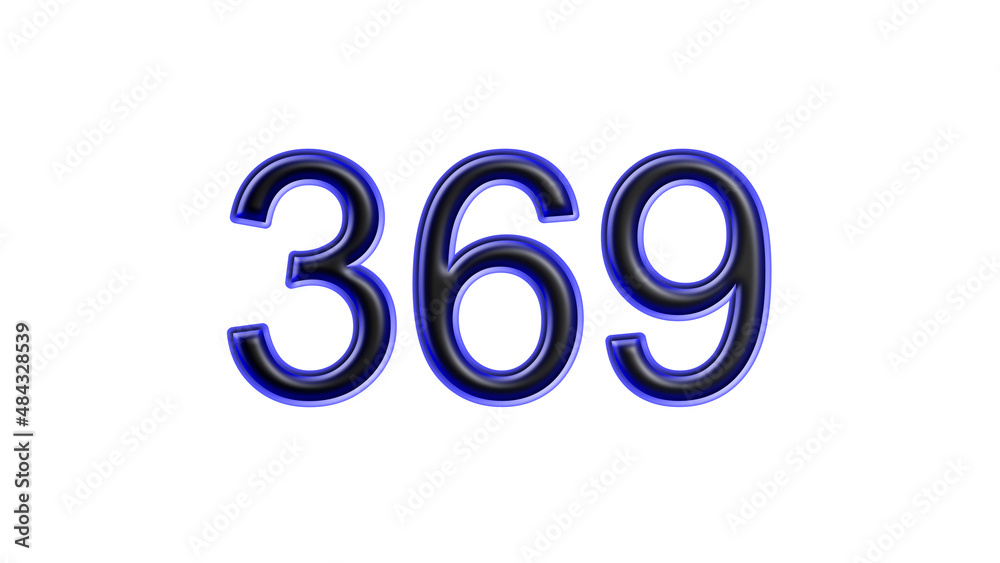 blue 369 number 3d effect white background Stock Illustration | Adobe Stock