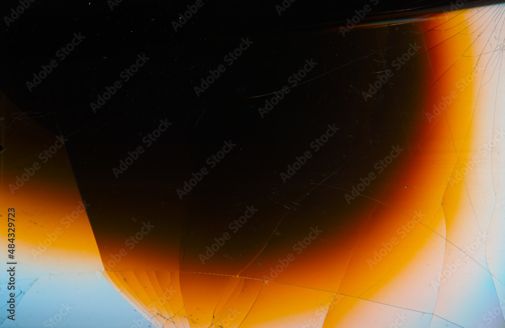 Broken overlay. Dust scratches texture. Damaged display noise. Blue ...