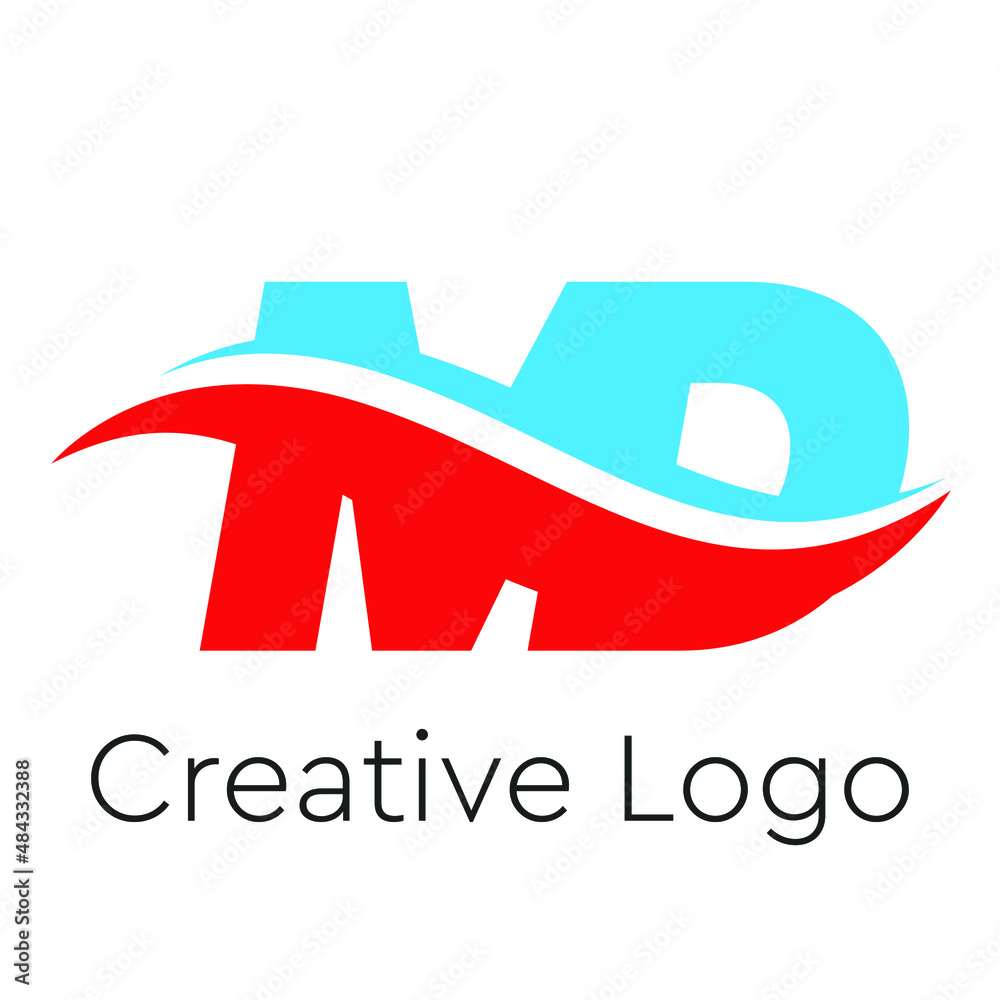 Creative Modern Letter M D Logo Design Stock Vector | Adobe Stock