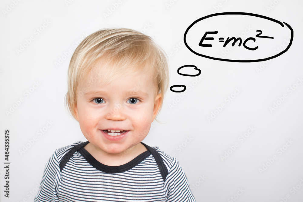 Thinking cute little caucasian child isolated on white background with ...