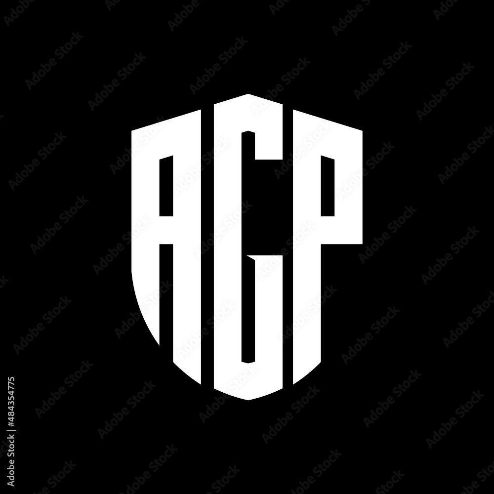 AGP letter logo design. AGP modern letter logo with black background ...