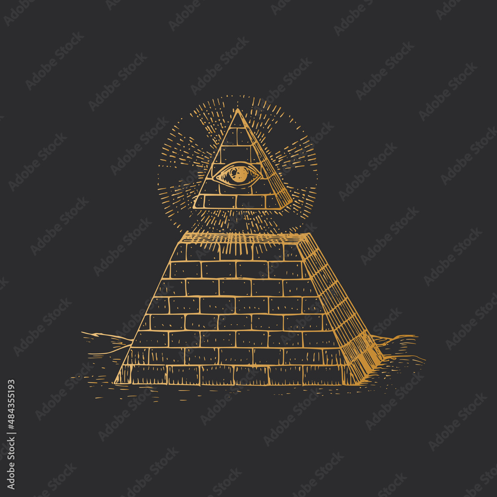 Eye of Providence and Pyramid, vector illustration Stock Vector | Adobe ...