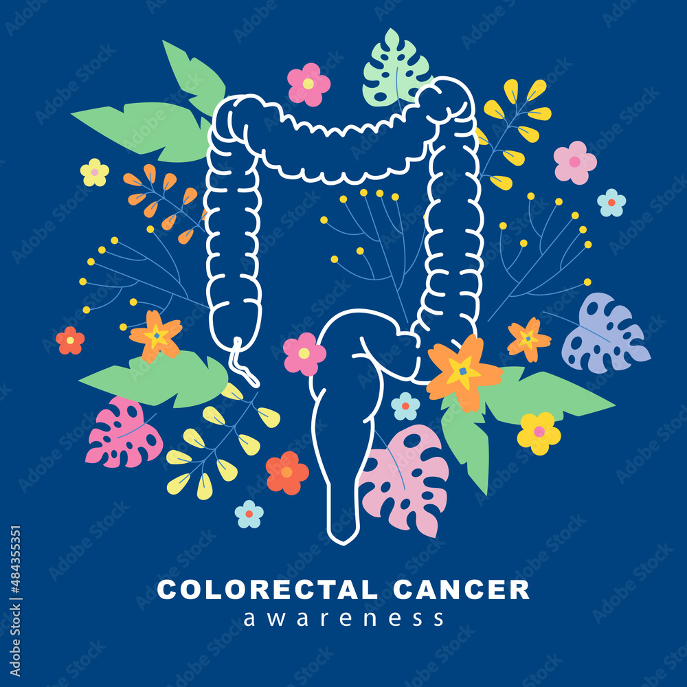 National Colorectal Cancer Month, Colorectal Cancer Awareness. Vector ...