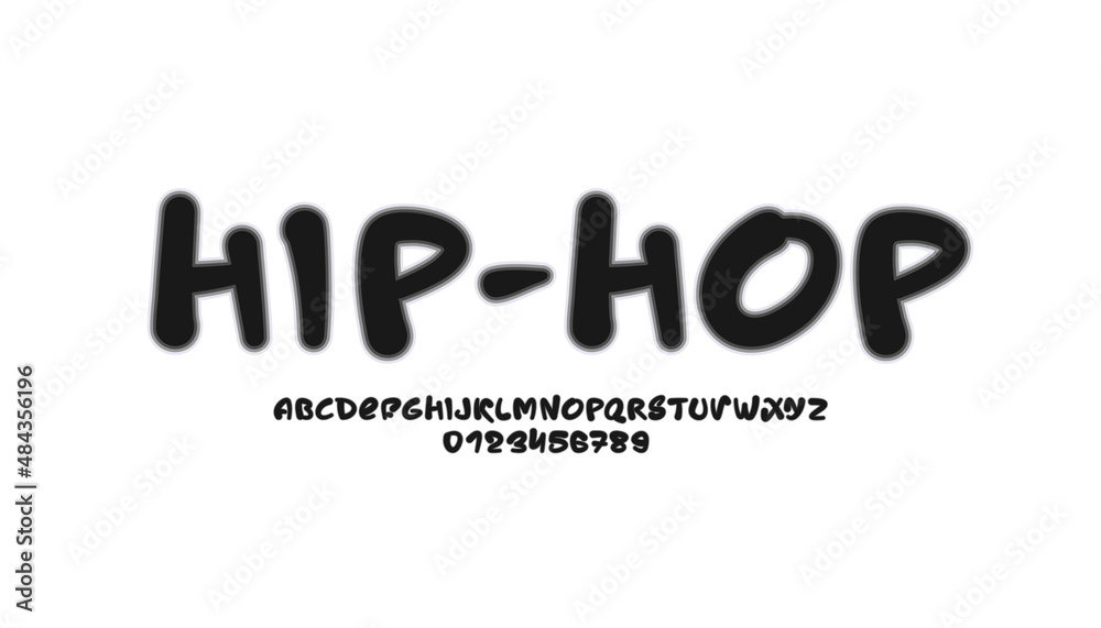 Graffiti font, handwritten script alphabet, cursive street city ...
